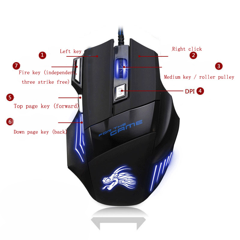 Optical wired led gaming mouse